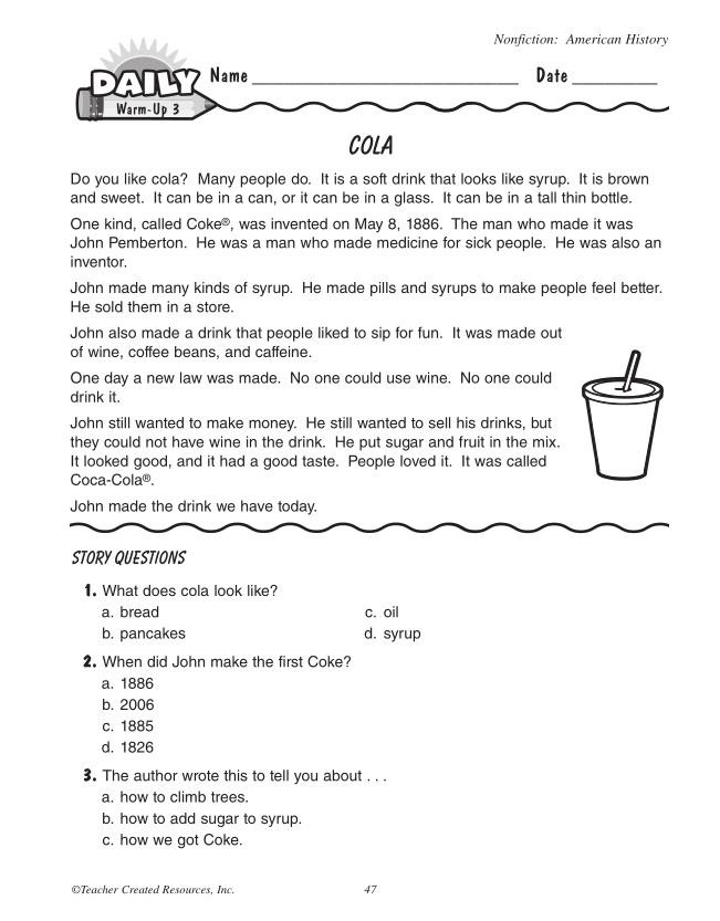  Daily Warm ups Reading G1 G8 PDF 