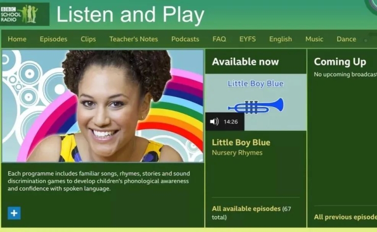 BBC 儿童广播《Listen and Play》音频和PDF（歌谣歌词、重点词汇、游戏指导）适合3-5岁-儿童教育资源网
